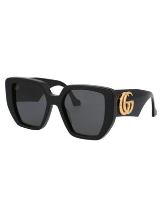 Gucci Womens Sunglasses Black Acetate Black-Black-Grey Black/black/grey