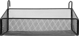 NUOBESTY H&auml;ngender Metallkorb Klein mit 47cm Haken Schwarz Aufbewahrungskorb f&uuml;r Badezimmer Pool und Handt&uuml;cher Stabiler Drahtkorb zum Aufh&auml;ngen Am Bettgitter 