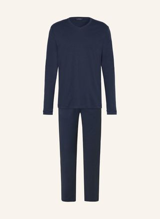 Hanro Schlafanzug Night & Day blau