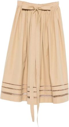 Ermanno Scervino Femme, Jupes, Beige, Taille: 38 FR Cotton Midi Skirt with Belt