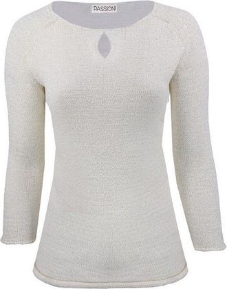 Passioni Strickpullover mit Schl&uuml;sselloch-Ausschnitt