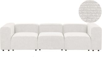 Beliani Modulsofa 3-Sitzer FALSTERBO Cord Cremewei&szlig;