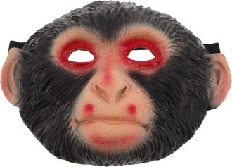 BESPORTBLE Halloween Affenmaske aus Weichem PU mit H&ouml;rnern Realistische Tierkopfmaske f&uuml;r Erwachsene Gruseliges Affenkost&uuml;m f&uuml;r Maskenb&auml;lle und Karneval