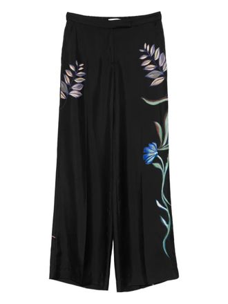 Dorothee Schumacher pantalon palazzo &agrave; fleurs - Noir