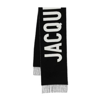Jacquemus Fringe Logo Scarf - - Accessories - Herren - Schwarzk - ONE SIZE