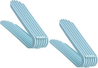 Happyyami 2 St&uuml;ck Platzsparendes Schuhregal aus Robustem Material Doppellagiger Schuhhalter f&uuml;r Ordentliche Aufbewahrung von Schuhen im Wohnzimmer B&uuml;ro und Schr