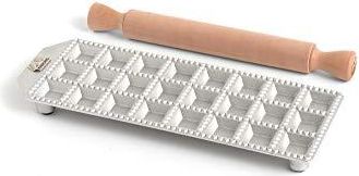 Marcato Marcato Ravioli Maker Press, Ravioli Machine, Homemade Ravioli Cutter, 35 mm Square Cut, Space for Abundant Filling, Wooden Rolling Pin Included, Made