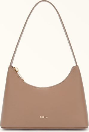 Furla Diamante Schultertasche Mini Greige Grau Sidney-kalbsleder Damen