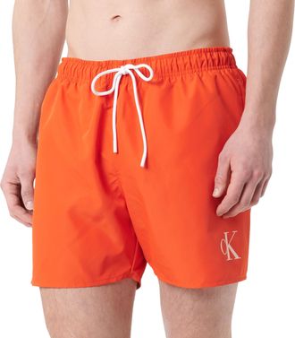 Calvin Klein Herren Badehose Medium Drawstring mit Logo, Rot (Flaming Chili), 6XL