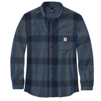 Carhartt Work in Progress Rugged Flex Chemise &agrave; carreaux en flanelle &agrave; manches longues pour homme, coupe d&eacute;contract&eacute;e, poids moyen, Thundercloud, Taille M