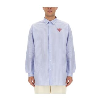 Family Fir$t Milano Family First, Homme, Chemises, Bleu, Taille: XL Chemise Casual avec Logo, 100% Coton, Italienne