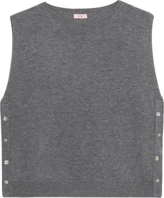 Oltre Femme, Pulls, Gris, Taille: 38 FR Cardigan en laine et cachemire avec boutons