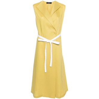 Fabiana Filippi Leinen-Wickelkleid - - Dresses - Damen - Gelb - 2XL