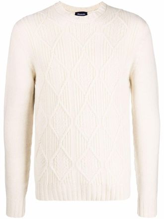 Drumohr pull en maille à losanges - Blanc
