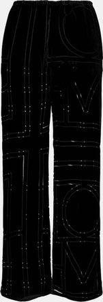 Toteme Pantalon ample en velours &agrave; logo
