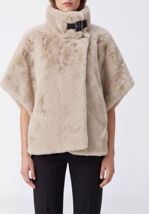 Pinko Manteau court Comodino en fausse fourrure avec col montant