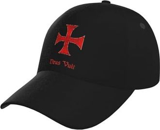 Generic Chapeau De Baseball Deus Vult Crois&eacute; Templier Chapeau De Sport Anti-Soleil R&eacute;glable Casquette Trucker, pour Ext&eacute;rieur, Plage, Hommes, 55-59cm
