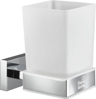 Kleine Wolke Wand-Zahnputzbecher Meo, Wandaccessoire, Farbe Milky, Material: Messing, Edelstahl, Glas