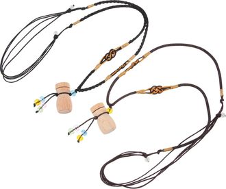 NUOBESTY 2 St&uuml;ck &Auml;therische &Ouml;lflaschen Anh&auml;nger mit Jadekette Leere Duftflaschen Halsketten f&uuml;r Aromatherapie Auto und Raumdiffusor Vintage Parf&uuml;mflakon Schmuc