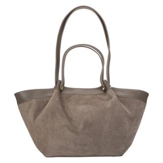 Estro & Luminara Velours Shopper Tasche - - Bags - Damen - Grau - ONE SIZE