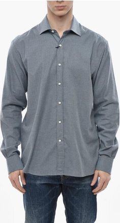 Deperlu Cotton Flannel Shirt JOHN With French Collar size Xxl