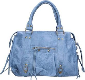 Gave Lux Sac à Bandoulière en Cuir Véritable Pour Femme 41 x 28 x 13 cm Bleu Jeans