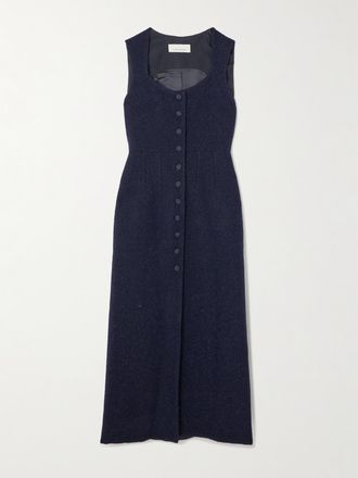 Liberowe Avery Midikleid Aus Metallic-tweed Aus Einer Wollmischung - Blau