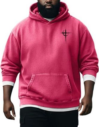 Generic Sweat &agrave; capuche J&eacute;sus pour homme - Sweat-shirt graphique dautomne imprim&eacute; croix chr&eacute;tienne avec cordon de serrage - Haut tendance pour les vacances au