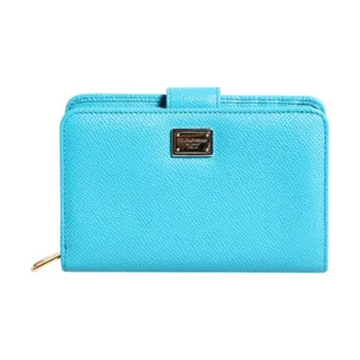 Dolce & Gabbana Patentleder Bifold Clutch Portemonnaie - - Accessories - Damen - Blau - ONE SIZE