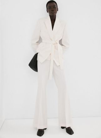 Mango Pantalon de costume taille haute vanille - Femme - 34 - MANGO