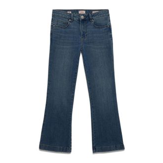 Oltre Femme, Jeans, Bleu, Taille: 44 FR Jean &Eacute;vas&eacute; Court avec Bouton Bijou