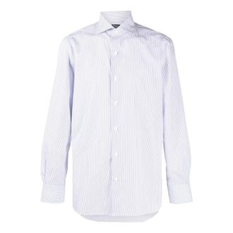Finamore Gestreiftes Baumwollhemd - - Shirts - Herren - Blau - XL