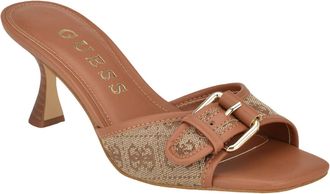 Guess Damen Dista Sandale mit Absatz, Beige/Brown 210, 37.5 EU