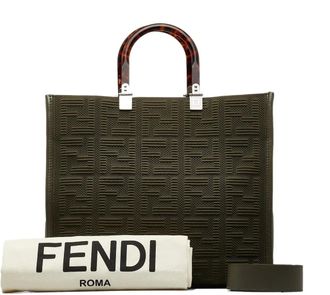 Fendi Hobo Bags - Medium Zucca Sunshine Shopper Canvas Tote - Gr. unisize - in Gr&uuml;n - f&uuml;r Damen