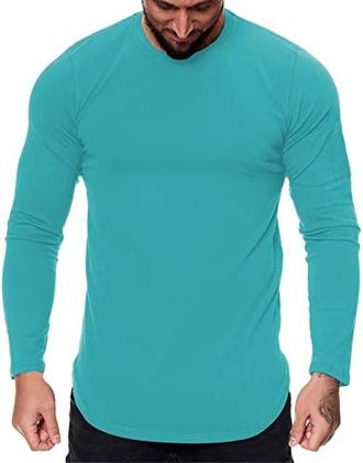 Generic T-shirt dentraînement de bodybuilding pour homme, coupe ajustée, manches longues, séchage rapide, évacuation de lhumidité, gym, course à pied, vêtemen