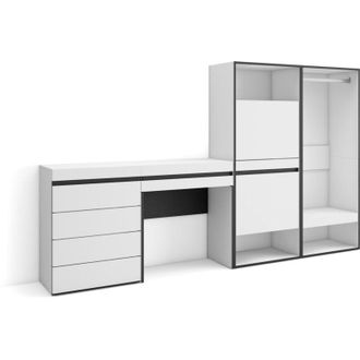 Skraut Home Skraut Home - Schuhregal, Schuhschrank, Schuhaufbewahrung, 247x145x35 cm, F&uuml;r Schlafzimmer, Zimmer, Offener Kleiderschrank, Kommode mit Schubladen