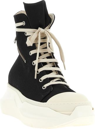 Rick Owens Cotton Canvas High-Top Sneaker - Black