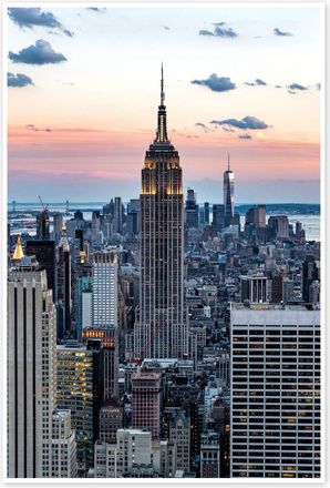 Posterlounge Empire State Building bei Sonnenuntergang, New York Poster von Mike Centioli 100 x 150 cm Wandbilder Wanddeko