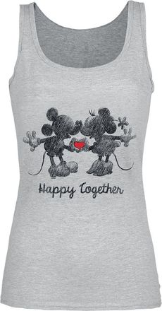 Mickey Mouse Micky Maus Happy Together Frauen Top grau meliert XXL