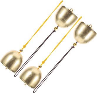 Cabilock 4 St&uuml;ck Teiliges Vintage Metall Glocken Basteln und Aufh&auml;ngen Dekorative Weihnachtsdeko Anh&auml;nger f&uuml;r DIY Home Dekoration Party Baum T&uuml;r Metall Glocken