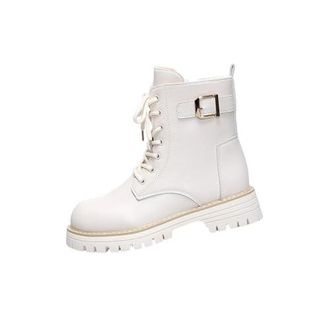 Generic Bottines pour femme avec doublure en polaire - Confortables - Chaussures de motard &eacute;l&eacute;gantes &agrave; talons bas - Boucle antid&eacute;rapante - Confortables et cha