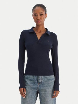 Tommy Jeans Bluse Essential DW0DW21933 Dunkelblau Slim Fit