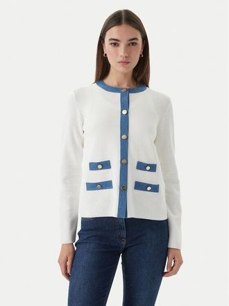 Luisa Spagnoli Strickjacke Capotreno 100363 Wei&szlig; Regular Fit