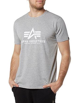 Alpha Industries Alpha Industries Alpha Indutries Basic Shirt pour Homme, Greyheather/White, XL