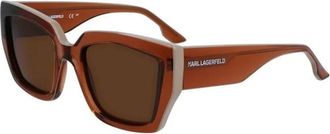 Karl Lagerfeld Femme, Accessoires, Brun, Taille: ONE Size Lunettes de soleil &agrave; monture en nylon avec protection UV