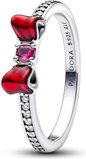 Pandora Disney 193652C01 Bague en argent pour femme Motif princesse Blanche-Neige Noeud, 56/17,8, Argent sterling, Zircone cubique