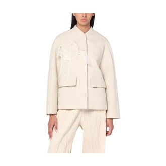 Mark Kenly Domino Tan Jacke aus Wollmischgewebe mit Applikationsdetails - - Jackets - Damen - Wei&szlig; - M