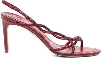 Rene Caovilla Sandalen mit Flechtdetail 80mm - Rot