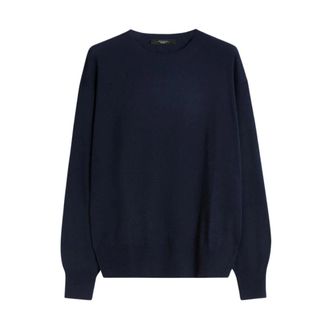 Max Mara Pull col rond Wkdvento - Femme - Pulls - Bleu - Taille: 40 FR