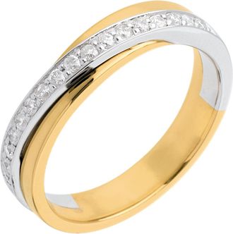 Edenly Trauring Diamantenband in Weiss- und Gelbgold - Kanalfassung - 17 Diamanten